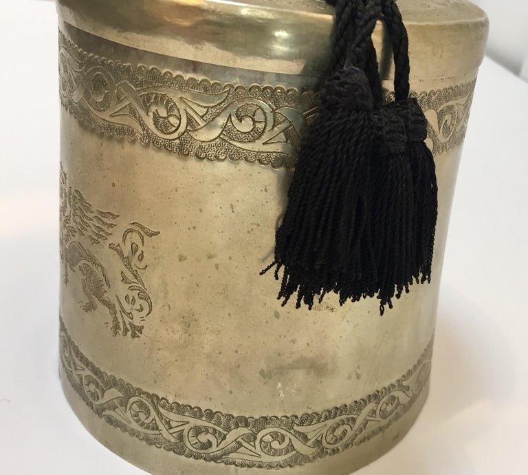 Turkish Metal Box with Lid at 1stDibs