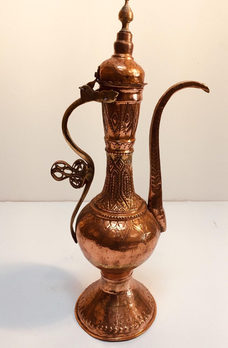 Turkish Ottoman Copper Ewer at 1stDibs | turkish ewer, green copper ...