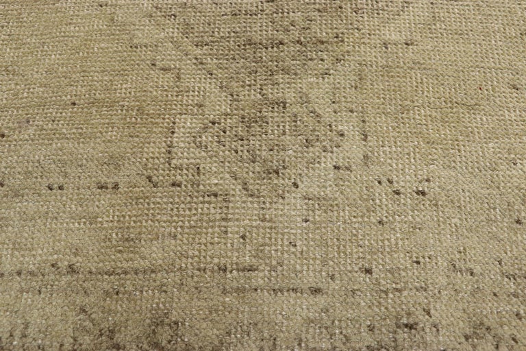 Turkish Oushak Carpet Runner with Shaker Style and Muted 'Washed Out ...