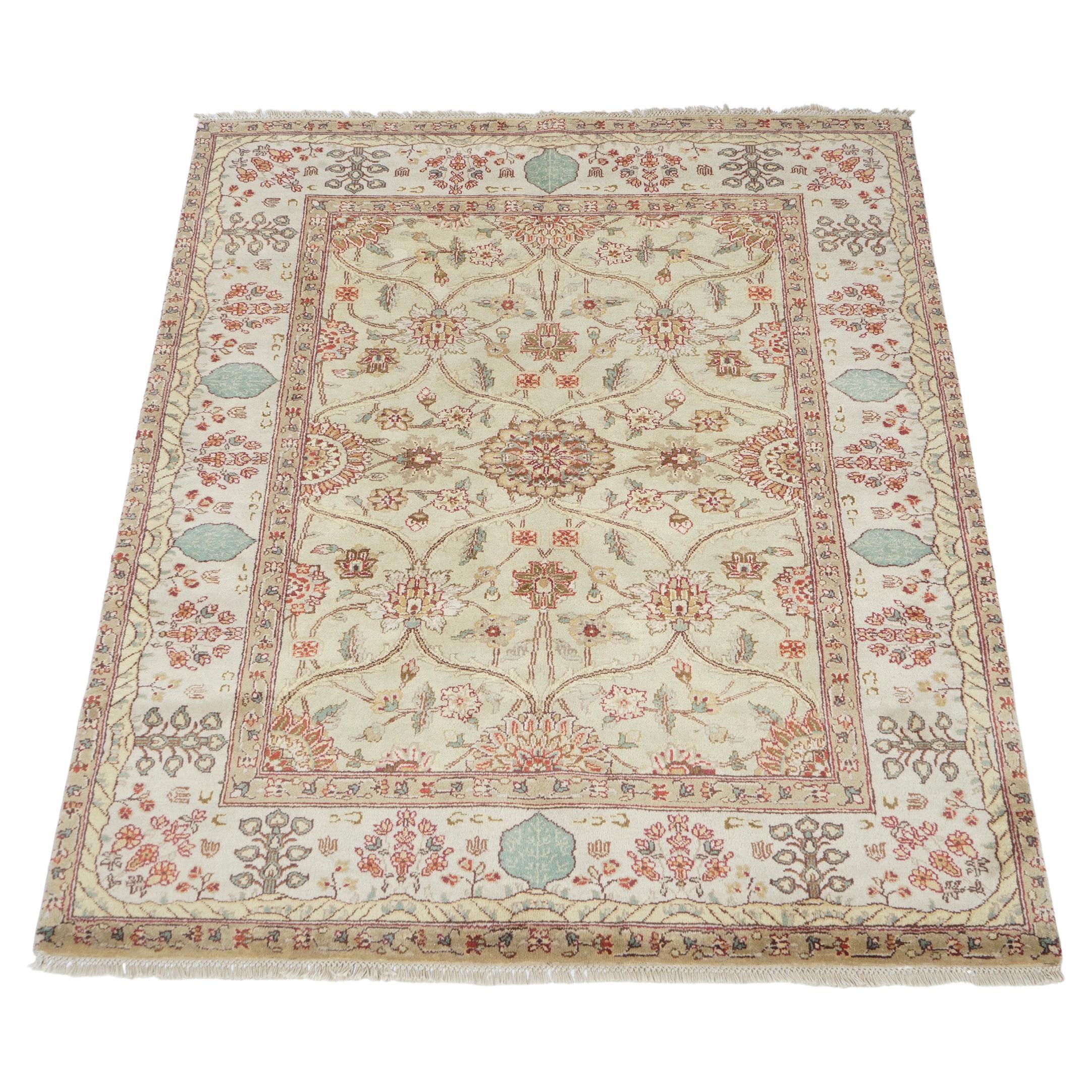 French Aubusson Style Floral Wool Rug, 20th Century at 1stDibs
