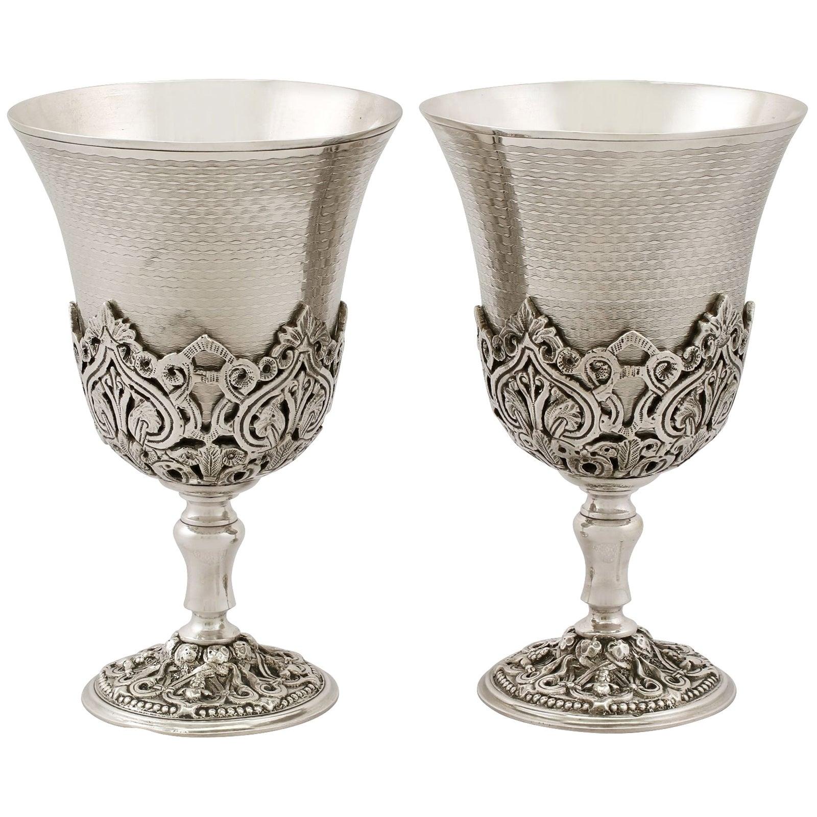 Set of 6 Silver Modern Champagne Goblets Italy, 1970s at 1stDibs