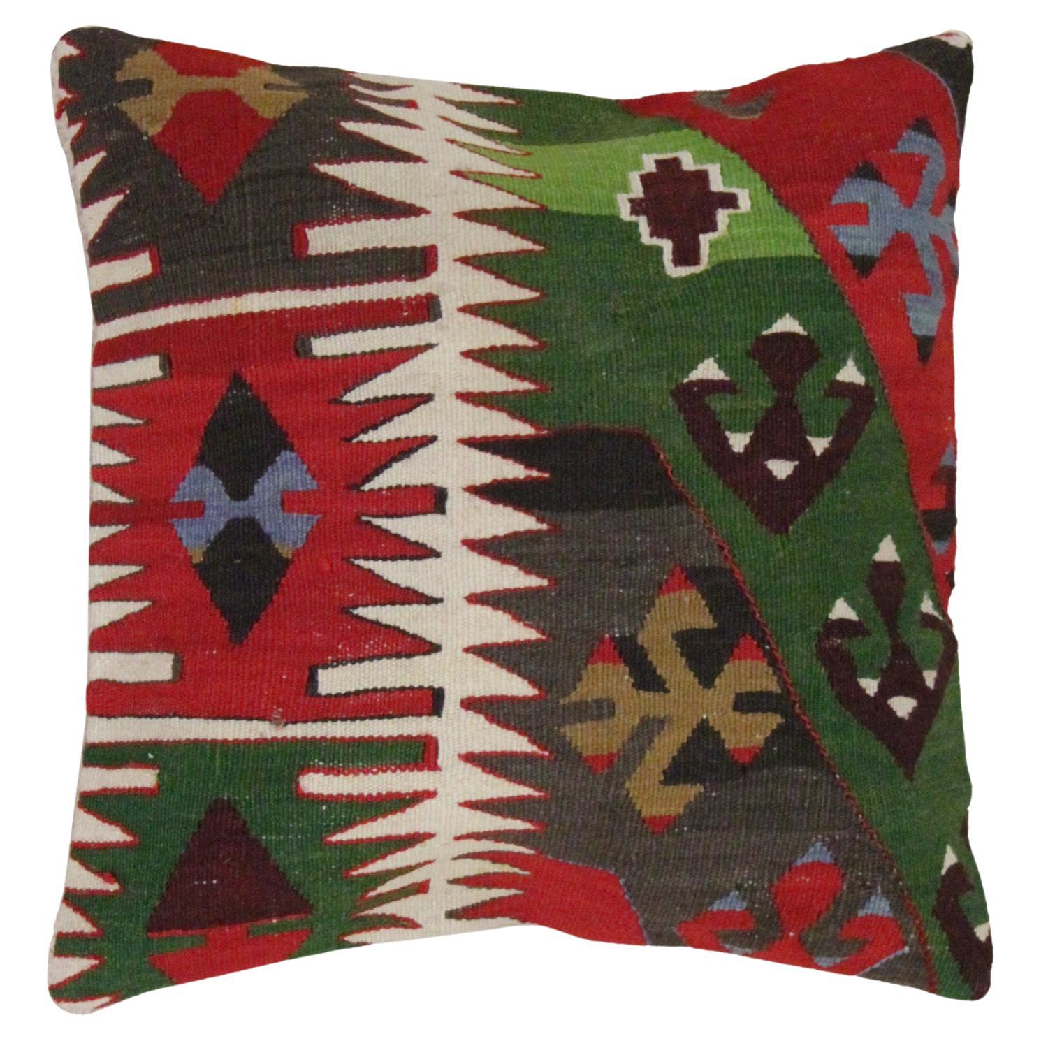 Turkish Traditional Geometric Cushion Kilim Cushion Cover For Sale at ...