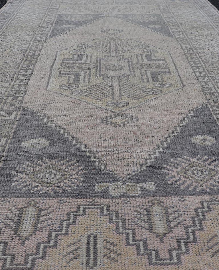 Turkish Vintage Oushak Rug in Muted Taupe, Gray, Cream, and Blush For ...