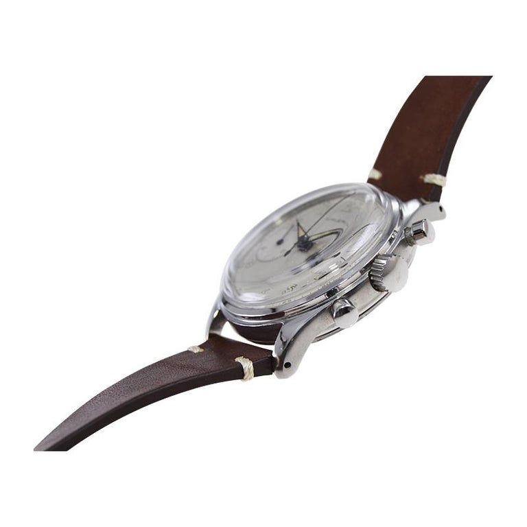 Turler Stainless Steel Chronograph Manual Presentation Watch, 1953 For ...