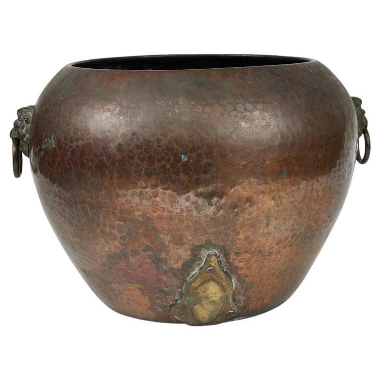 Turn of the Century English Hammered Copper Planter at 1stDibs