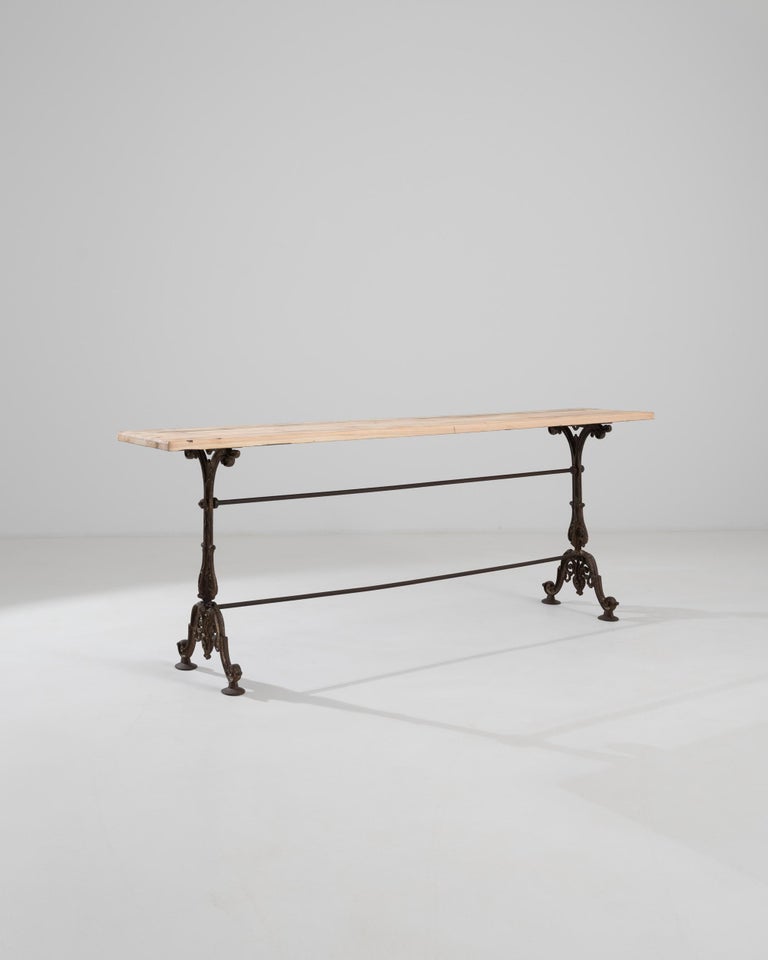Turn of the Century French Cast Iron Console Table For Sale at 1stDibs