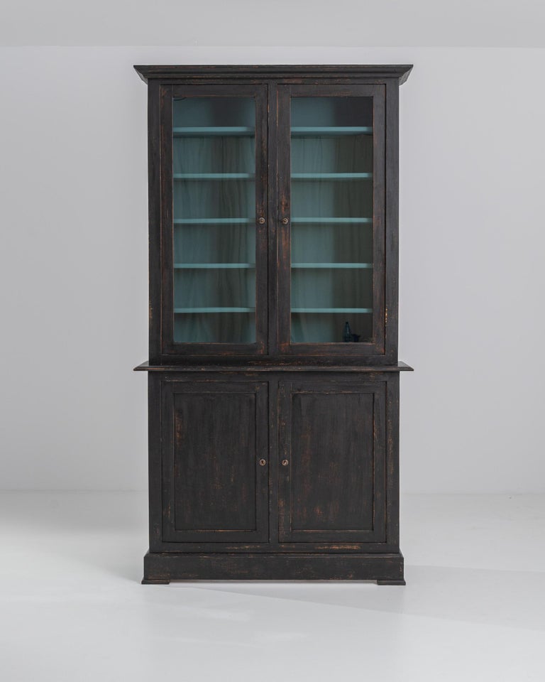 Turn of the Century French Ebonized Wooden Vitrine For Sale at 1stDibs