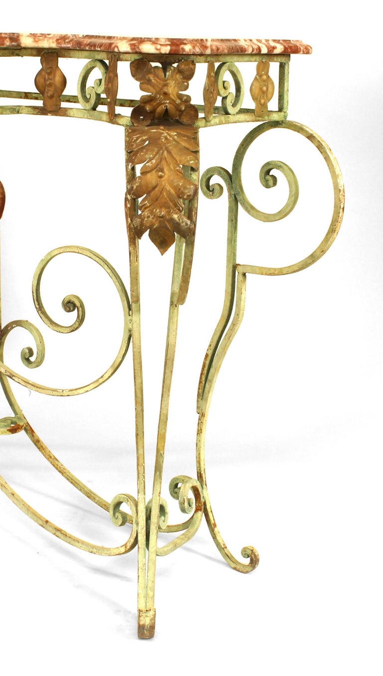 French Victorian Iron and Marble Console Table For Sale at 1stDibs