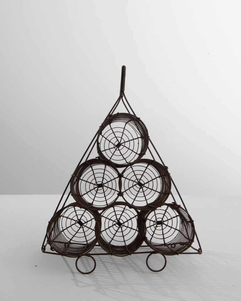 Turn of the Century French Metal Wine Rack For Sale at 1stDibs