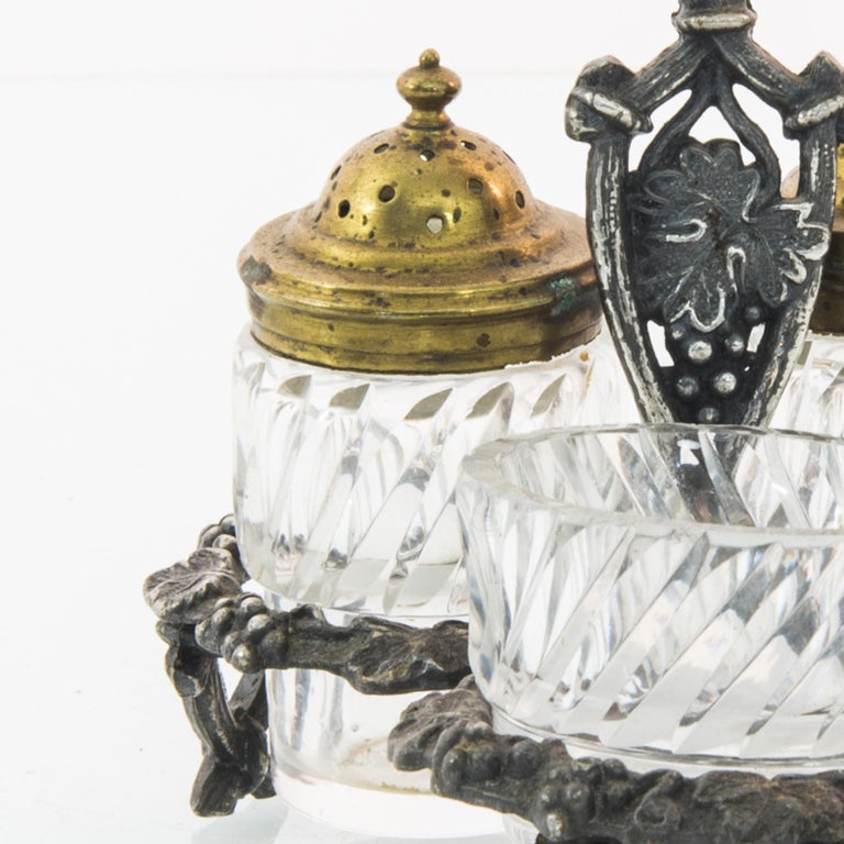 Turn of the Century French Salt and Pepper Stand For Sale at 1stDibs