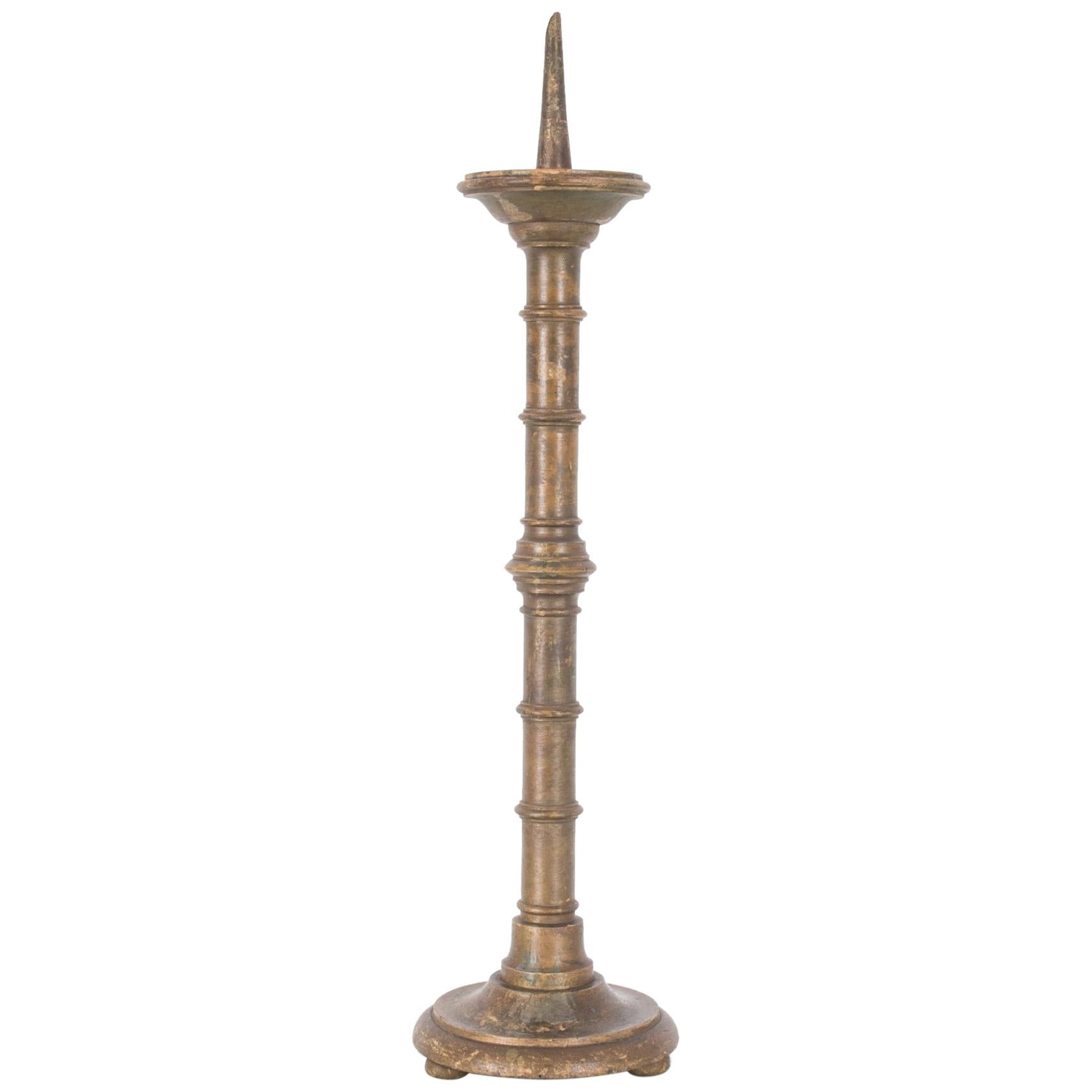 Vintage Wooden Tall Candlesticks - 2 For Sale on 1stDibs