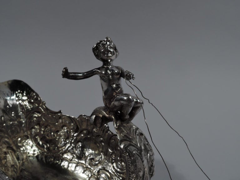 Turn-of-the-Century German Rococo Revival Silver Reindeer and Sleigh ...