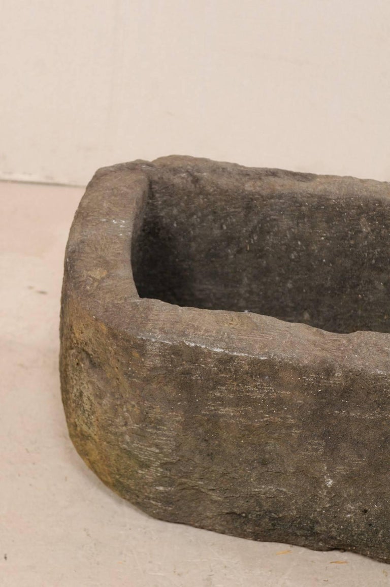 Turn of the Century Hand-Carved Rustic Long Stone Trough at 1stDibs