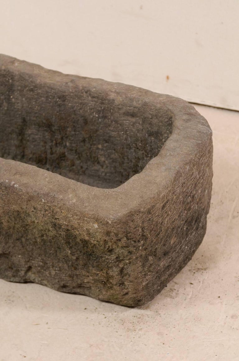 Turn of the Century Hand-Carved Rustic Long Stone Trough at 1stDibs