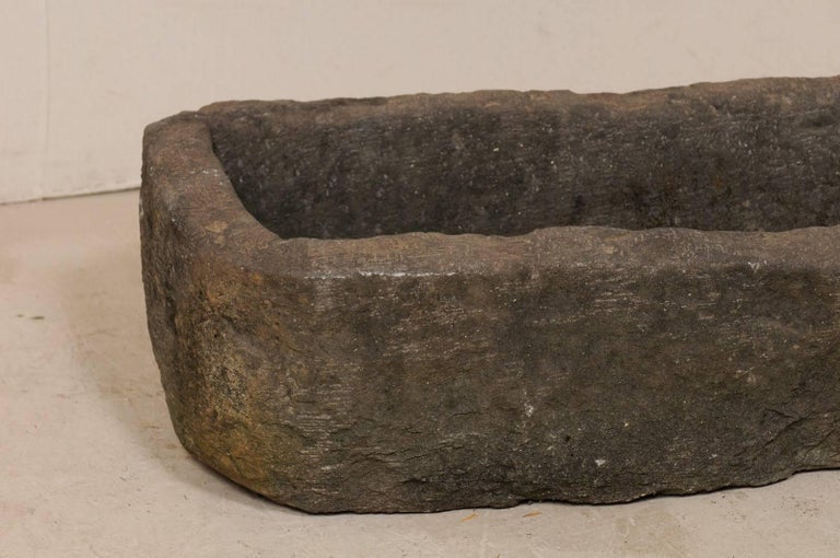 Turn of the Century Hand-Carved Rustic Long Stone Trough at 1stDibs