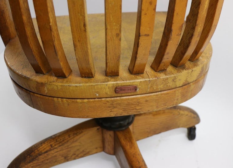 Turn of the Century Oak Swivel Tilt Office Chair at 1stDibs | oak ...