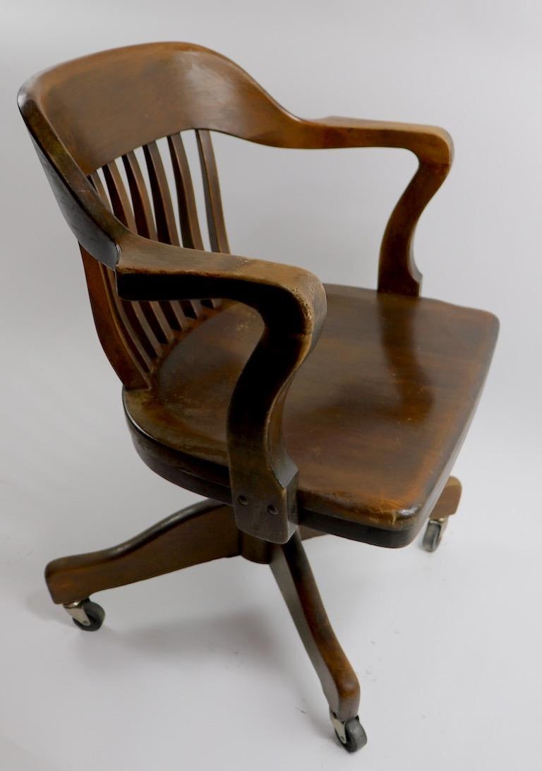 Turn of the Century Walnut Swivel Tilt Office Chair at 1stDibs