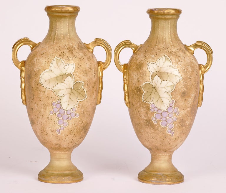 Turn Teplitz RSK Amphora Pair Art Nouveau Hand-Painted Twin Handled ...