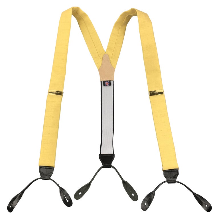 TURNBULL and ASSER Solid Yellow Silk Suspenders at 1stDibs