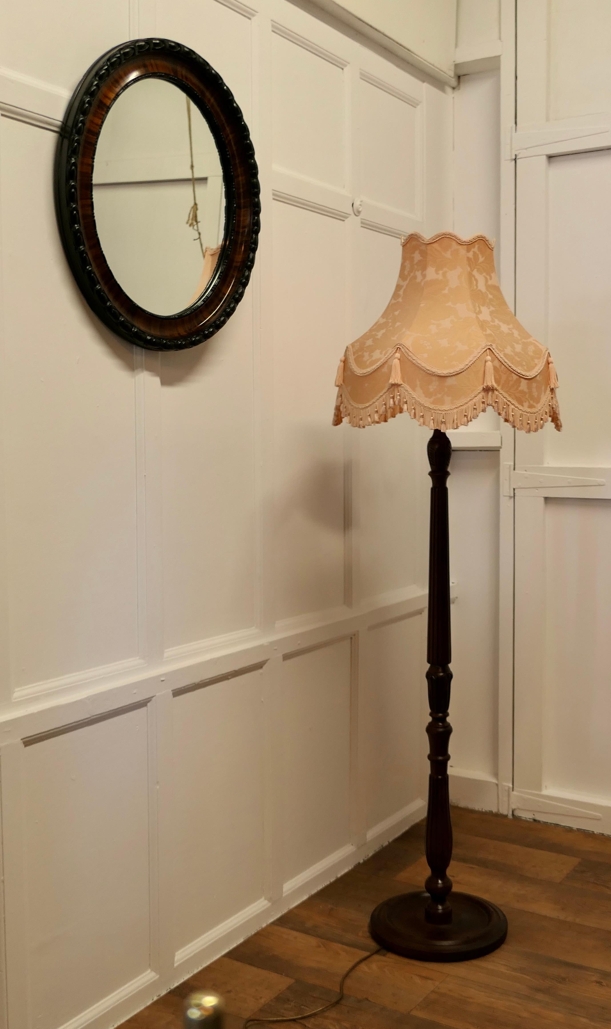 Turned and Fluted Walnut Floor Standing or Standard Lamp For Sale at ...