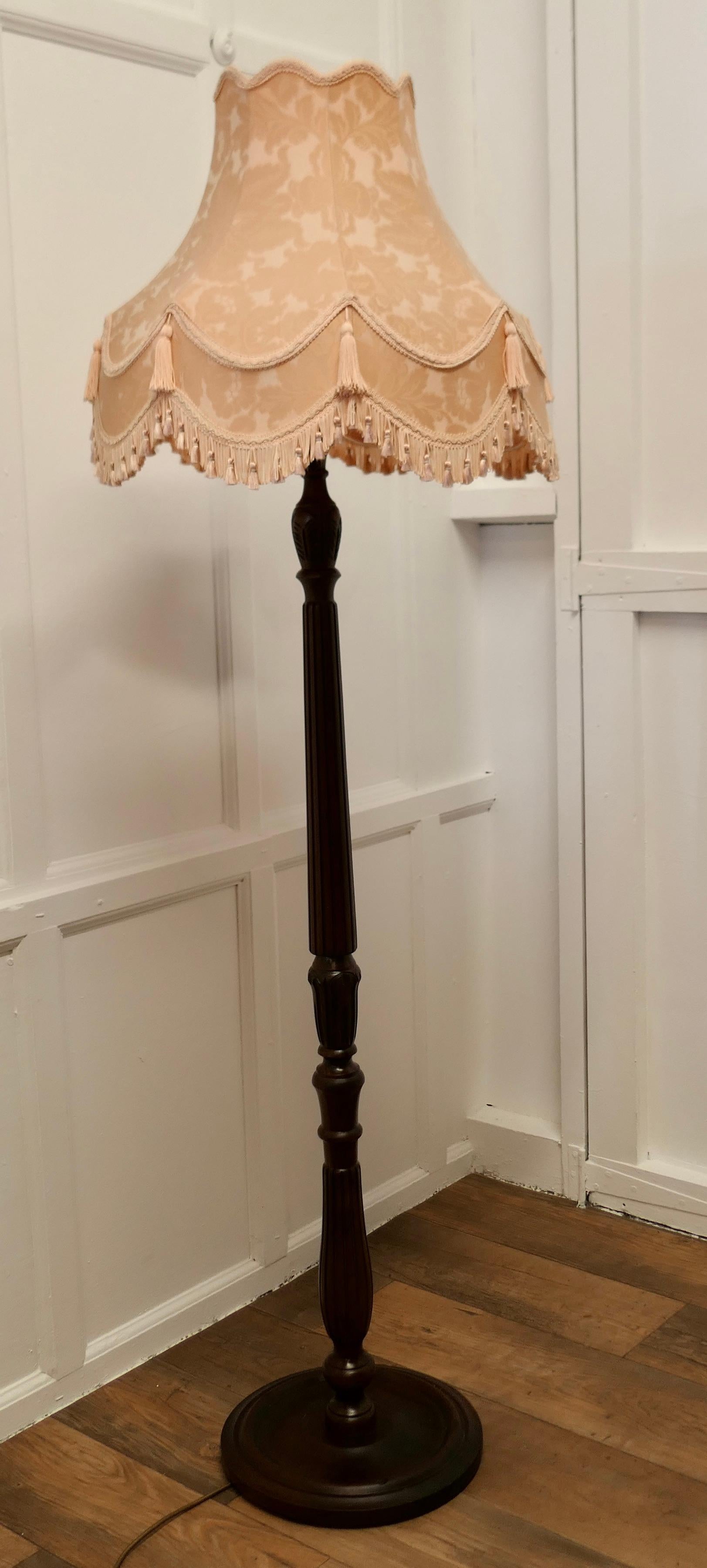 Turned and Fluted Walnut Floor Standing or Standard Lamp For Sale at ...