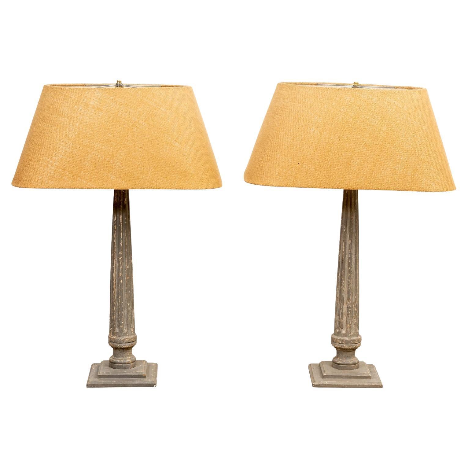 Frances Elkins Style Bleached Wood Turned Column Floor Lamp at 1stDibs | wood column floor lamp ...