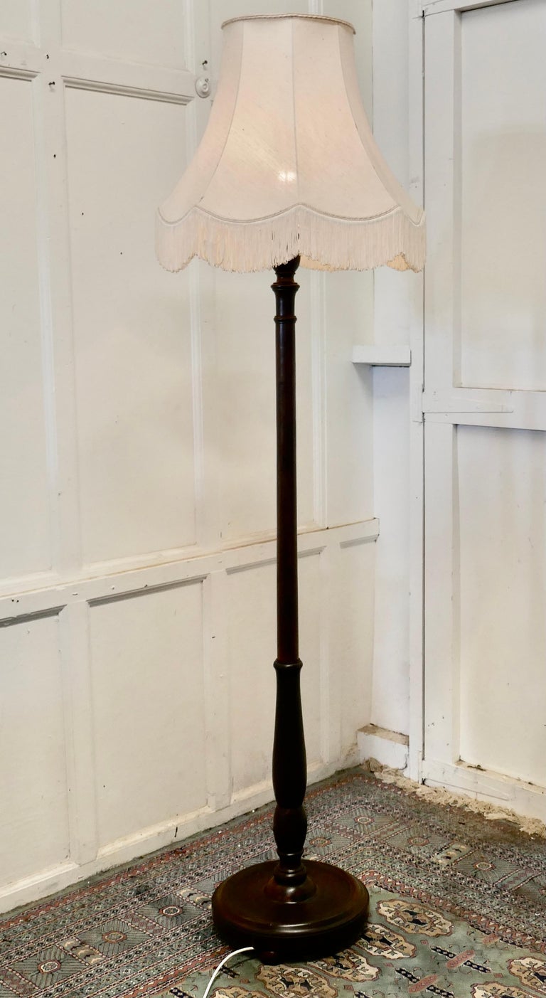 Turned Mahogany Floor Standing or Standard Lamp at 1stDibs
