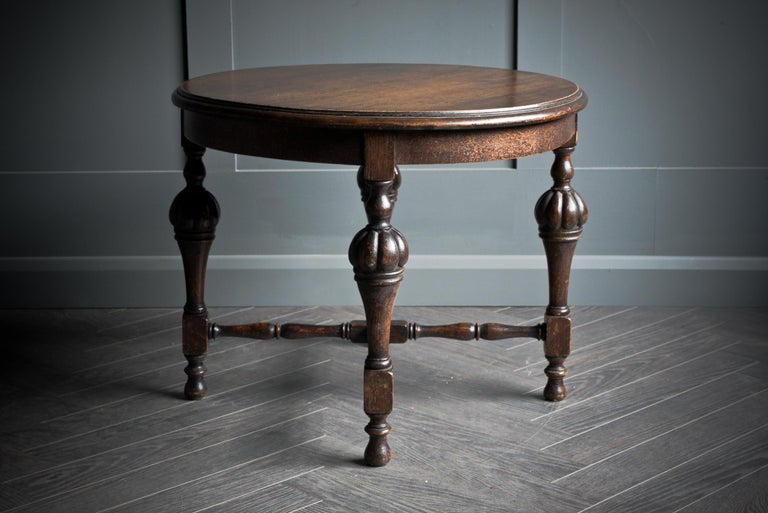 Turned Oak Side Table For Sale at 1stDibs