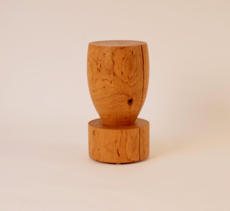 Turned Wooden Mini-Pedestal Table #3 in Cherry For Sale at 1stDibs