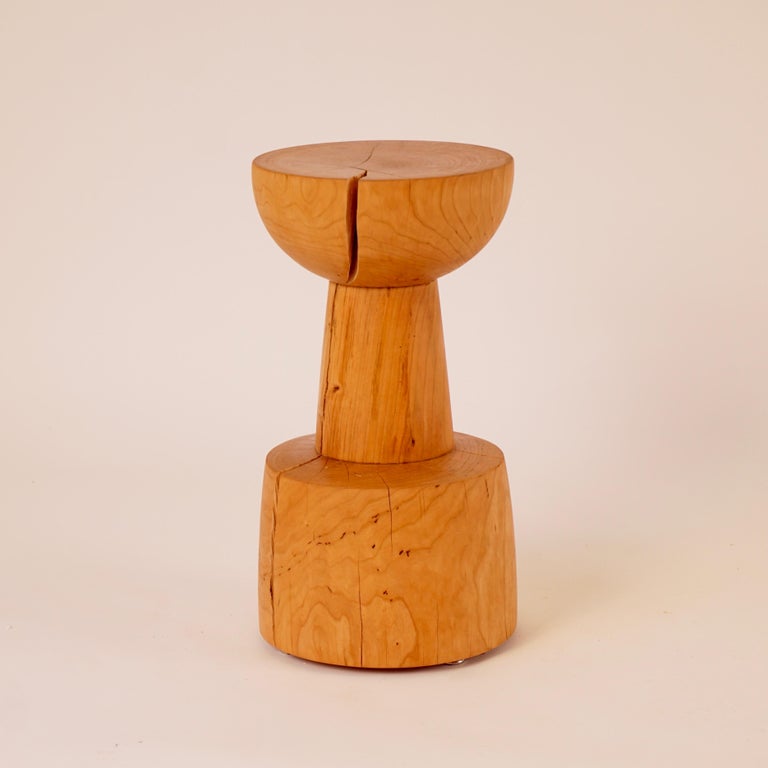 Turned Wooden Mini-Pedestal Table #6 in Cherry For Sale at 1stDibs