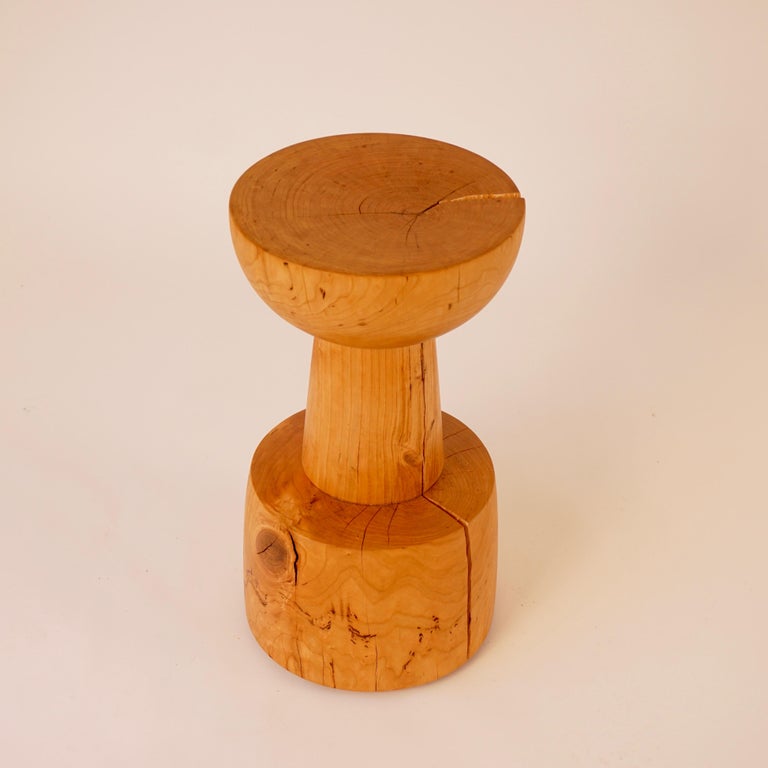 Turned Wooden Mini-Pedestal Table #6 in Cherry For Sale at 1stDibs