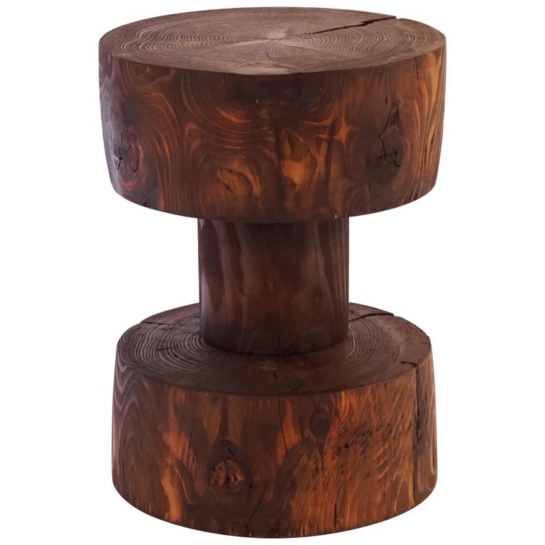 Turned Wooden Pedestal Table #5 in Acid Washed Larch at 1stDibs ...