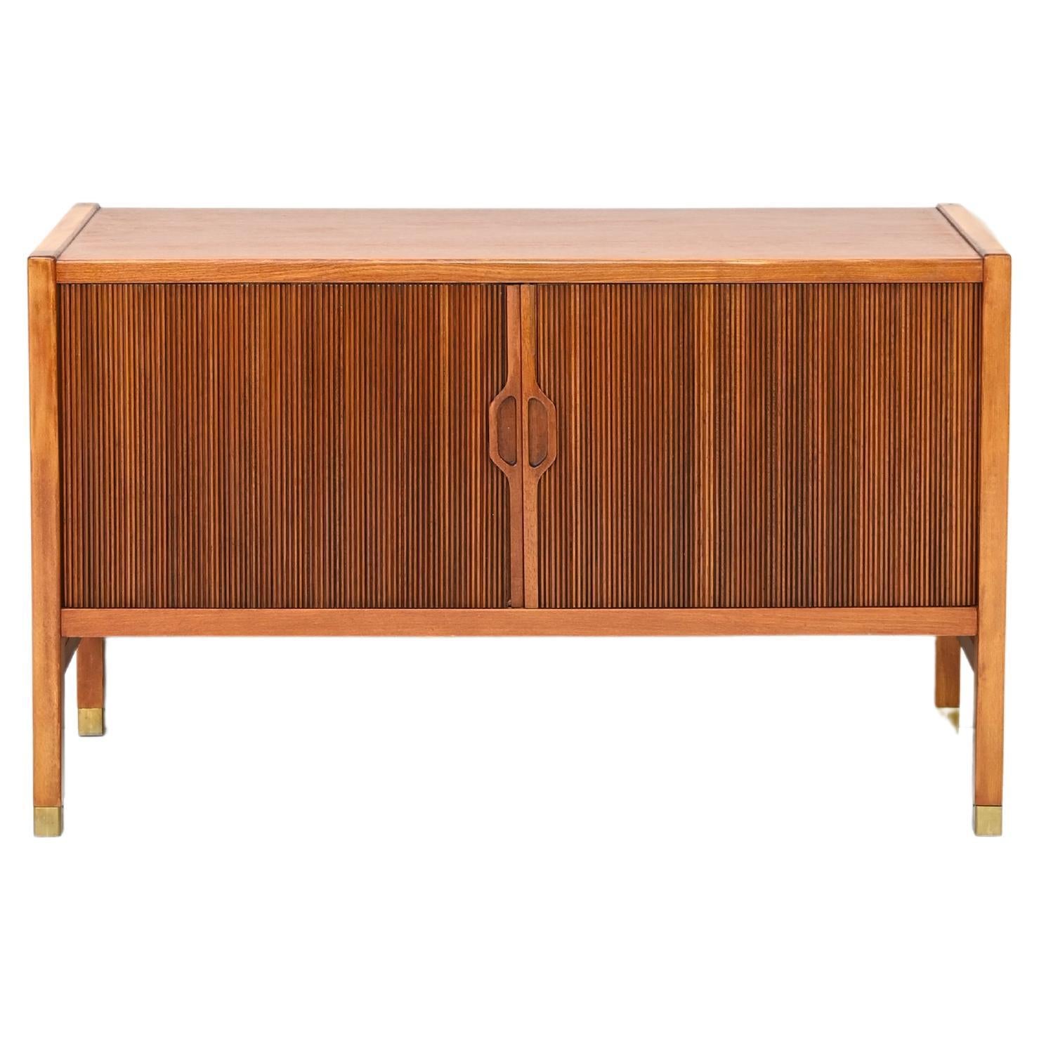 Turntable and Vinyl Cabinet with Retractable Doors, 50s Danish ...