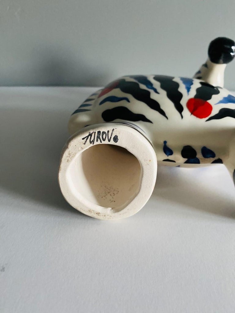 Turov Arts Ceramic Zebra Figure at 1stDibs