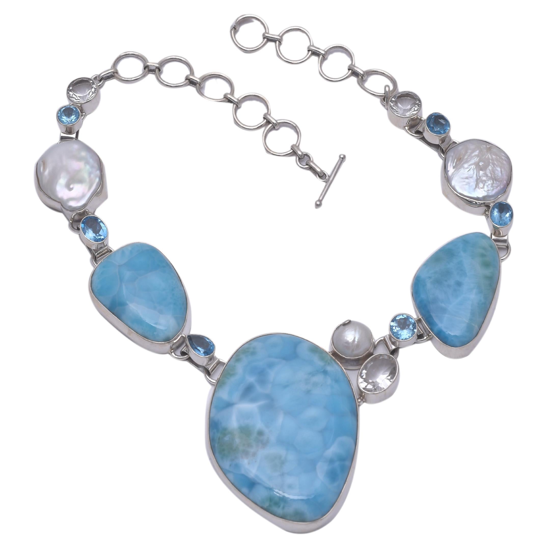 Birth of the Blue: A Magnificent Turquoise and Natural Pearl Necklace ...