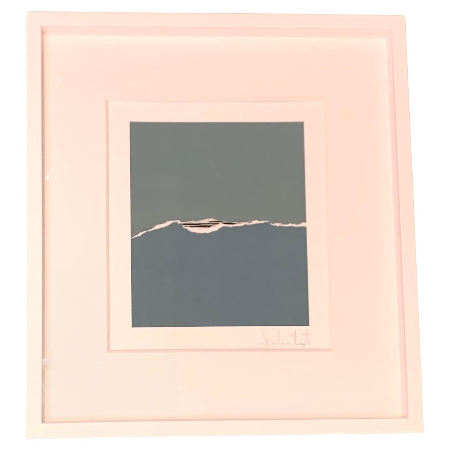 Blue And Turquoise Collage By Isabelle Bouteillet, France, Contemporary ...