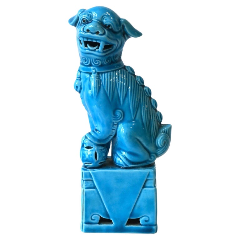 Turquoise Blue Foo Lion Dog Decorative Object, circa 1960s For Sale at ...