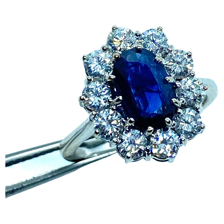 Turquoise Blue Sapphire and Diamonds Ring For Sale at 1stDibs