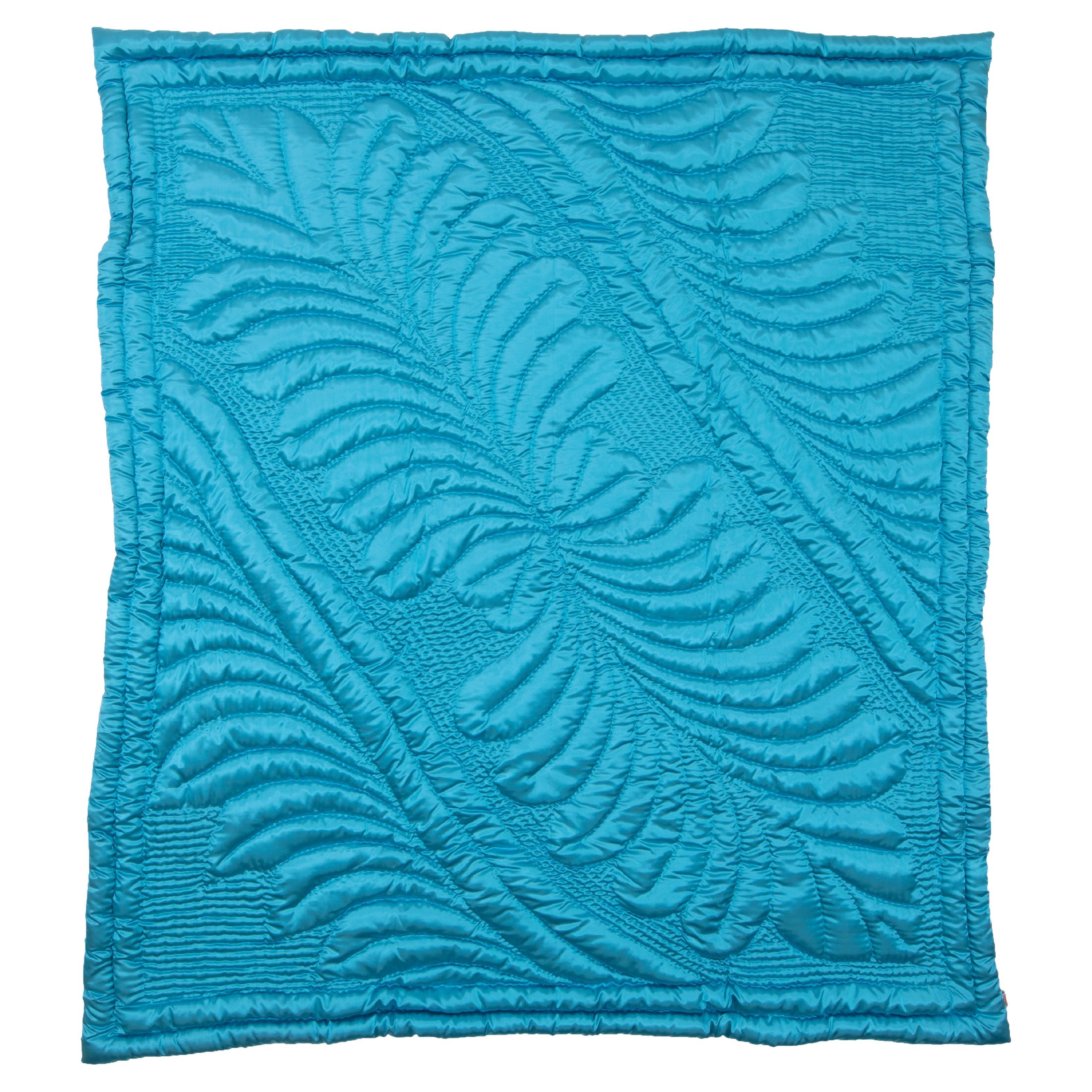 Cobalt Blue Turkish Contemporary Quilt, 21st C For Sale at 1stDibs