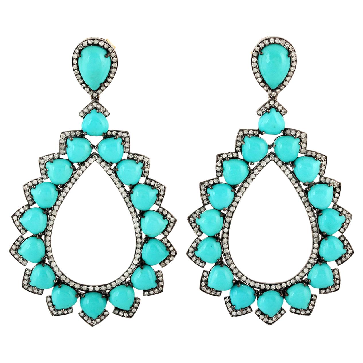 Victorian Turquoise Earrings at 1stDibs
