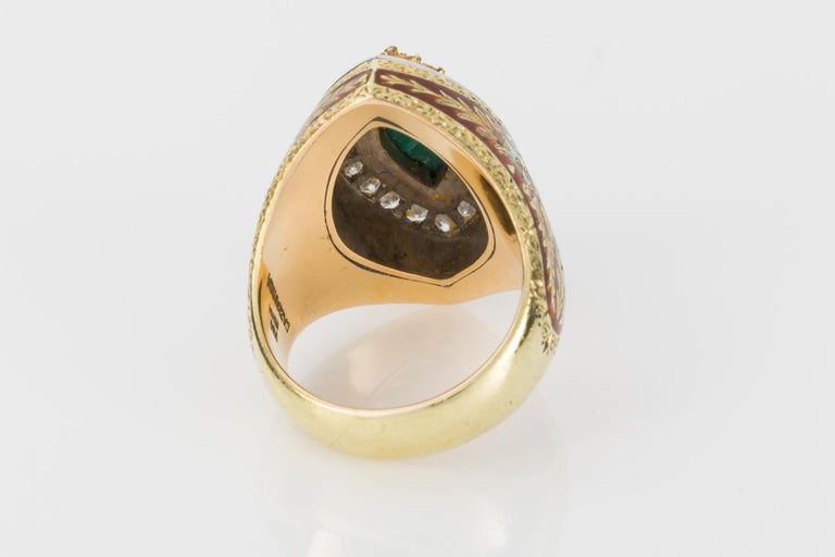 Turquoise Diamond Enamel and 18 Karat Gold Cazzaniga Roma Cocktail ...