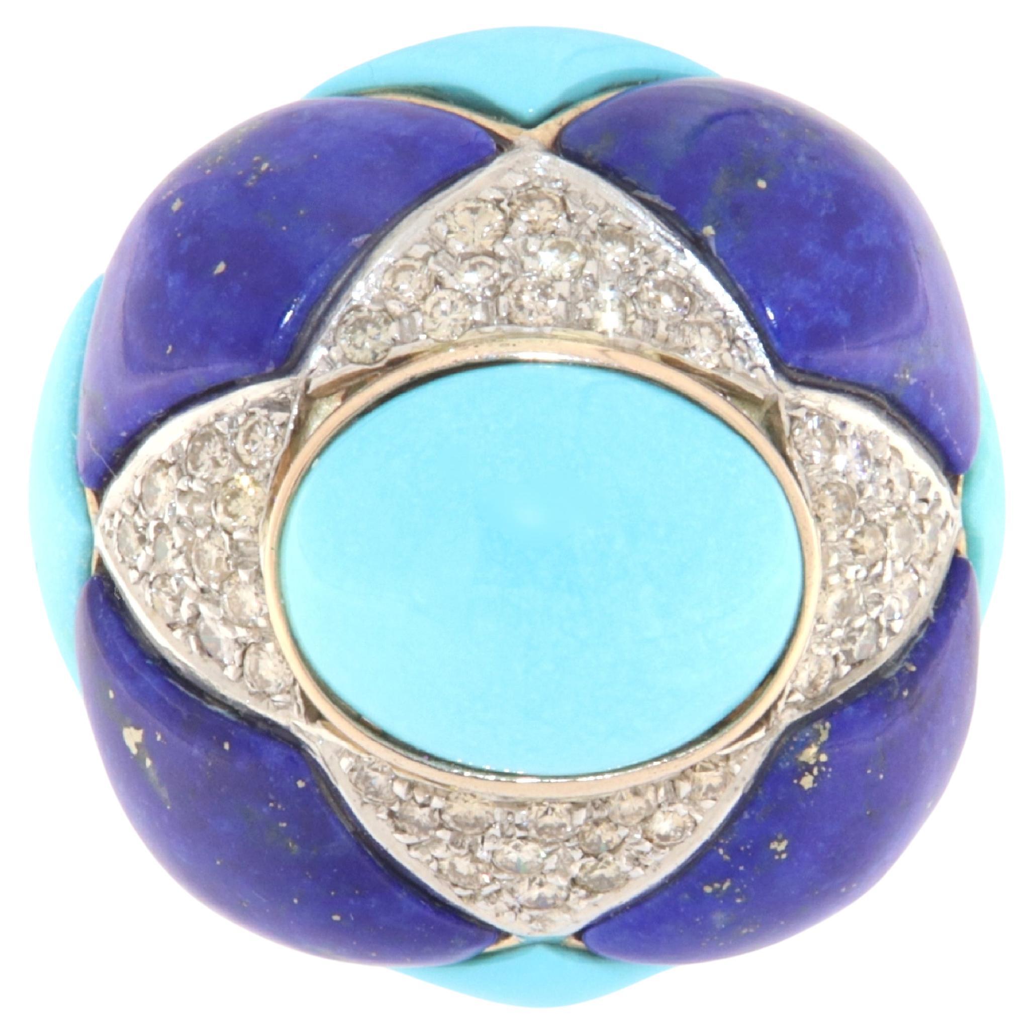 Turquoise Lapis Lazuli Ring at 1stDibs
