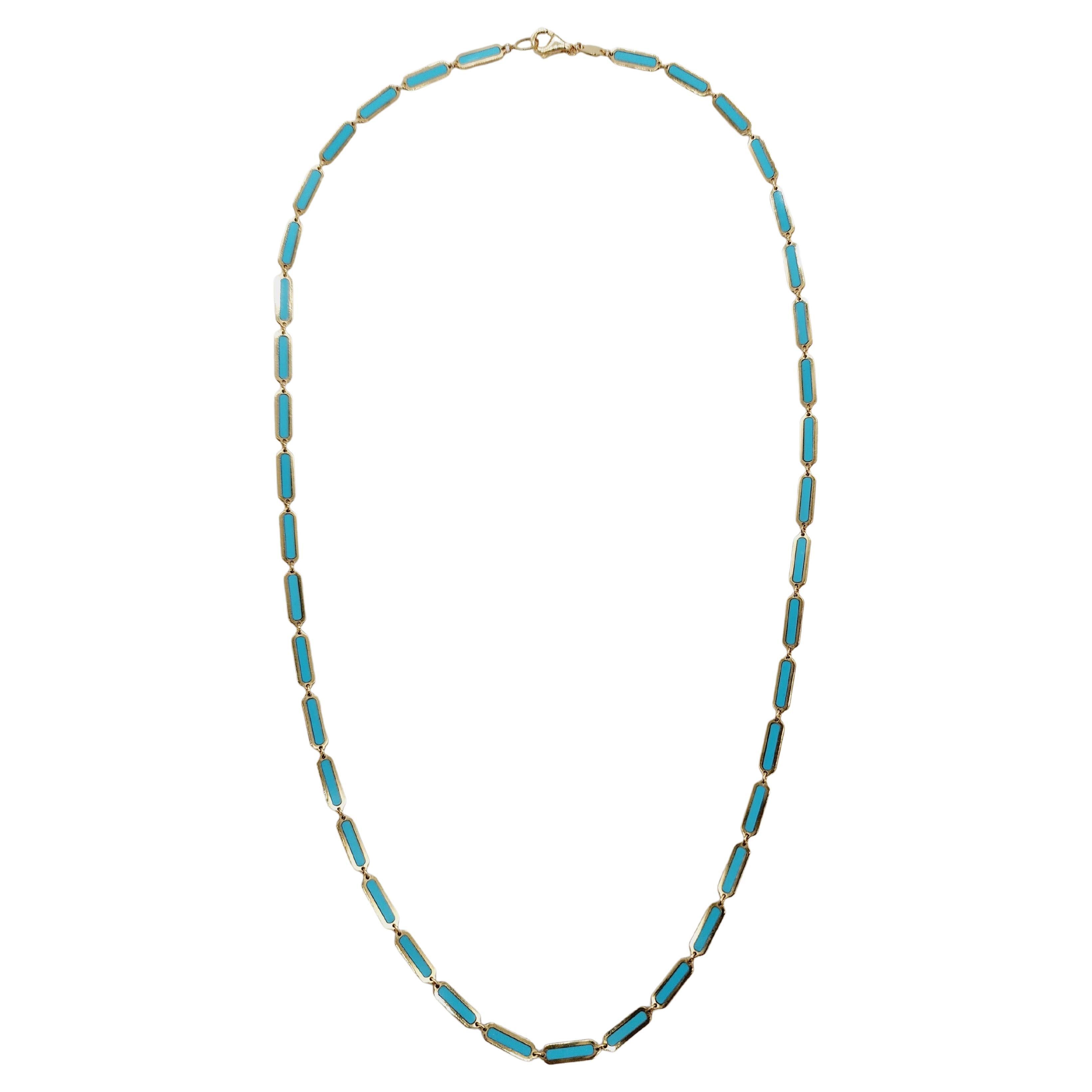 Color Tourmaline Gem Yellow Gold Link Chain Necklace For Sale at 1stDibs