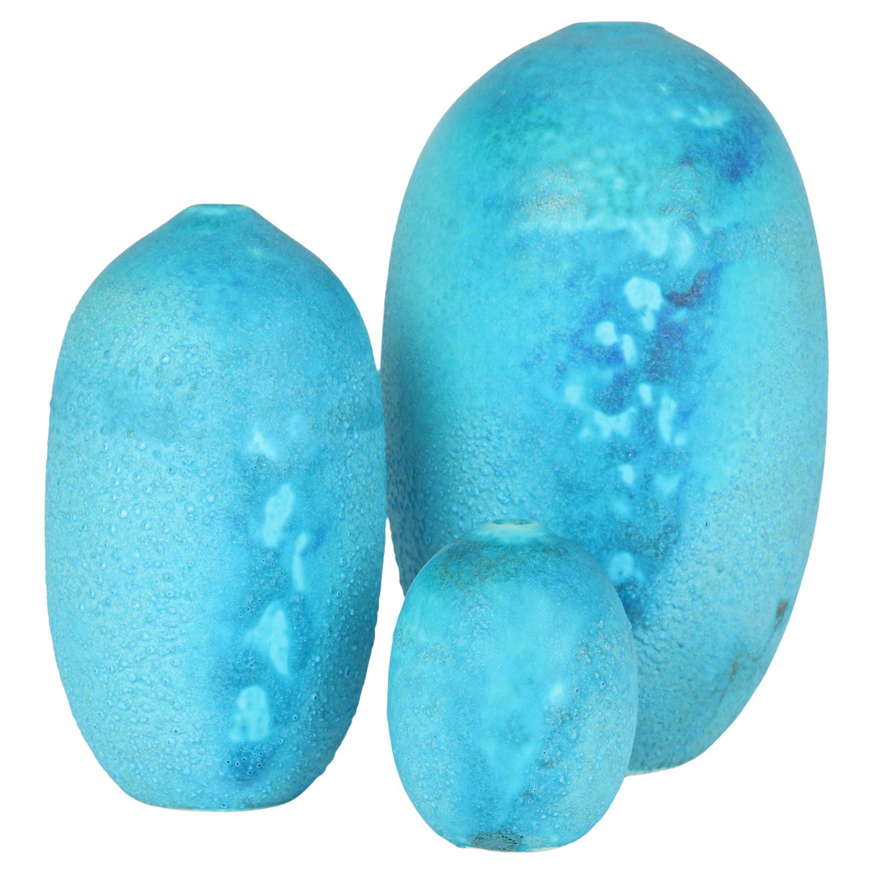 Pair of Red Wing Pottery Turquoise Blue Square Glazed Pottery Vases ...