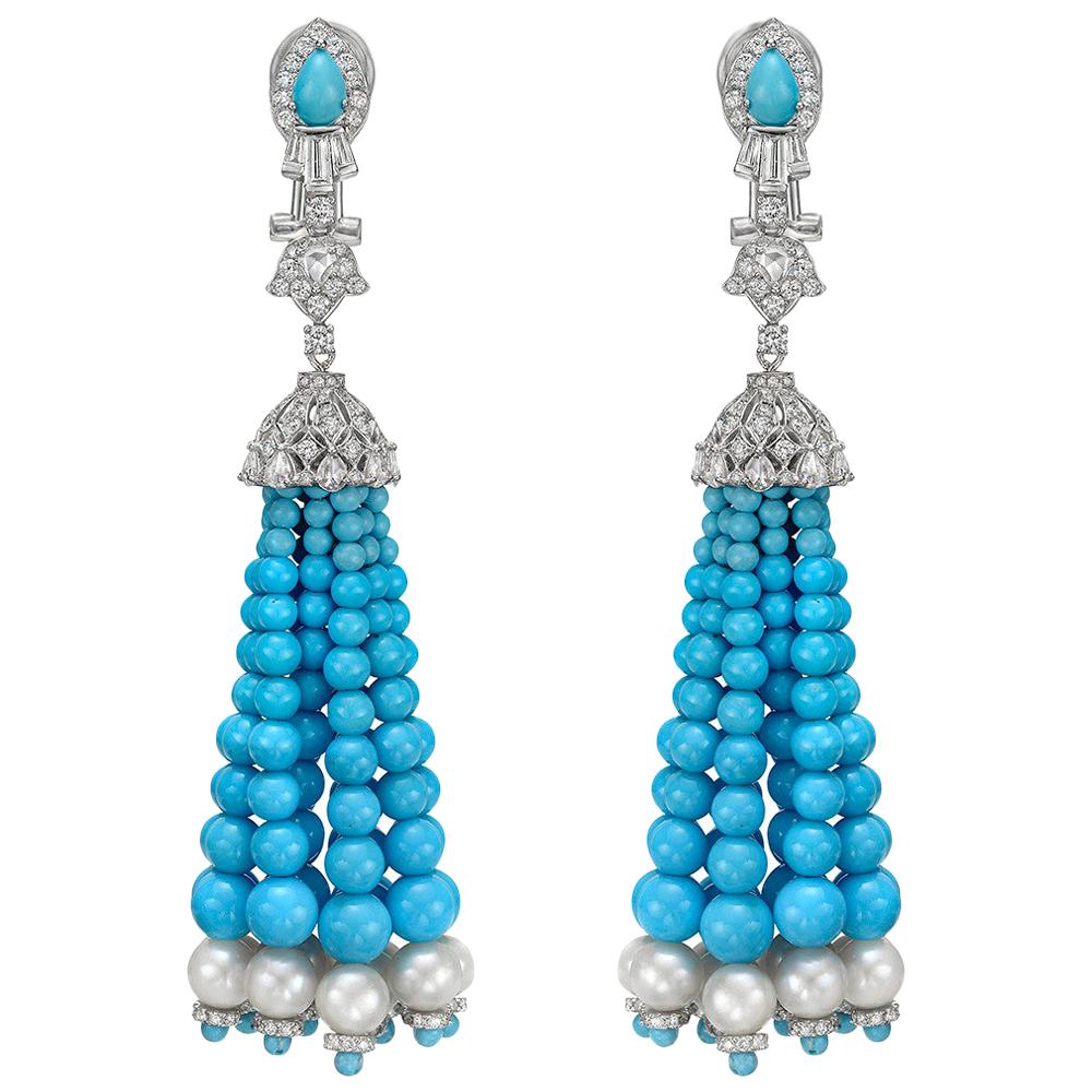 Ivanka Trump Long Black Diamond Bead Tassel Necklace at 1stDibs | black ...