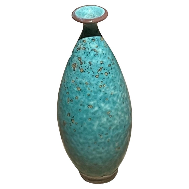 Turquoise with Gold Accents Sphere Shaped Vase, China at 1stDibs
