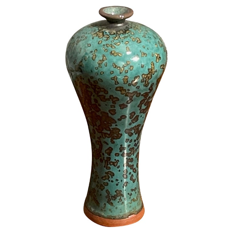 Turquoise with Gold Speckled Glaze Tulip Shape Vase, China ...