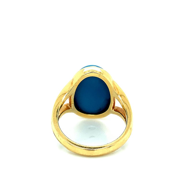 Turquoise Yellow Gold Ring For Sale at 1stDibs