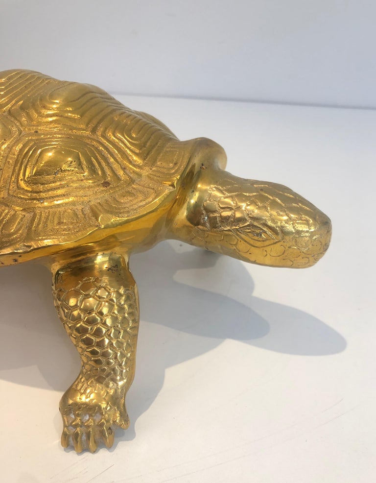 Turtle Brass Sculpture, French, Circa 1970 For Sale at 1stDibs