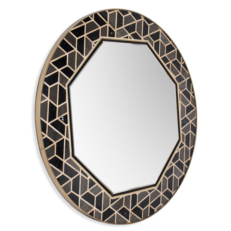 Turtle Mirror with Marble and Solid Wood at 1stDibs